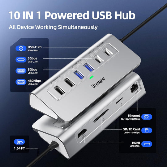 intpw | USB C Hubs | Powered USB Hubs | Easy to Use